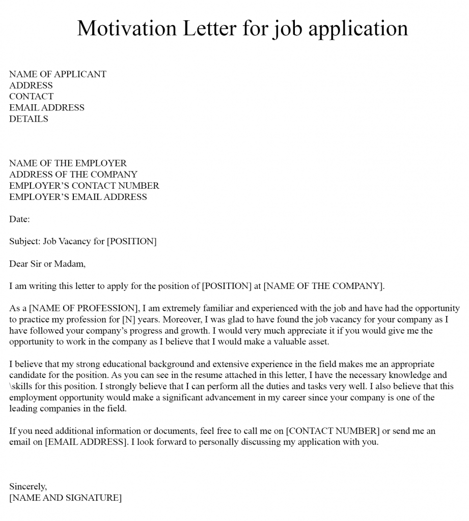 4+ Sample of Motivation Letter for Job Template With Example ... 4+ Sample of Motivation Letter for Job Template With Example ...